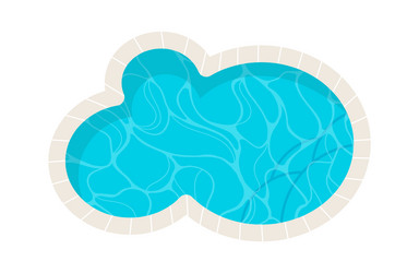 Swimming pools top view with yellow life buoy Vector Image