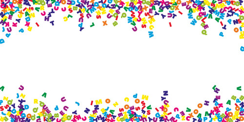 Falling letters of english language colorful Vector Image