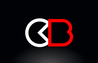 Red white alphabet letter cb c b combination Vector Image