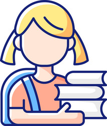 Schoolgirl icon Royalty Free Vector Image - VectorStock