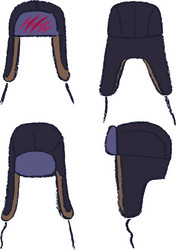 Ushanka russian winter hat outlined template Vector Image