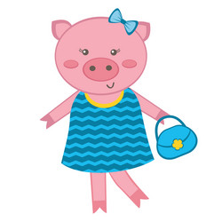 Cartoon pig dressed in christmas elf costume Vector Image