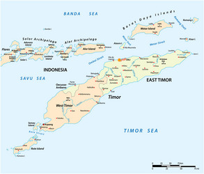 Map timor island east and indonesia Royalty Free Vector