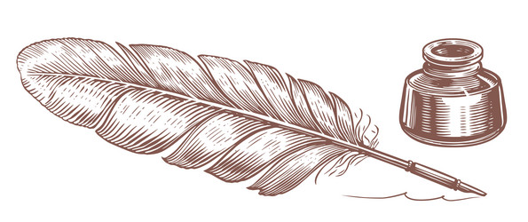 Feather Pen And Ink Drawing