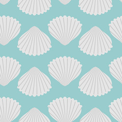 Seamless shell pattern hand drawn seashells Vector Image