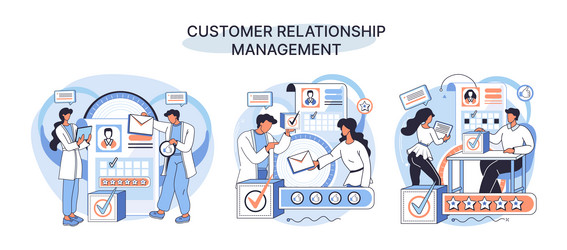 Crm metaphor customer relationship management Vector Image
