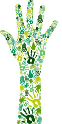 Go green hands circle Royalty Free Vector Image