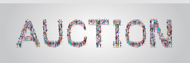 Color megaphone icon with word auction in white Vector Image