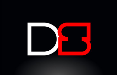 Red grey alphabet letter ds d s logo combination Vector Image