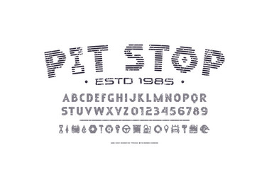 Tire Font Alphabet Vector Images (over 250)