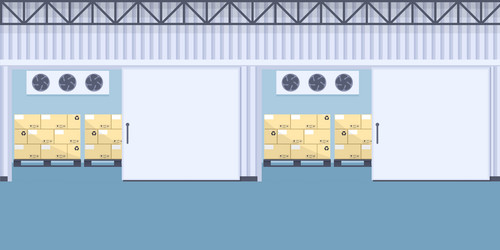 Warehouse cold storage of packaging rooms Vector Image