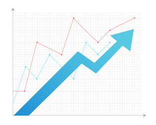 Diagram rising graph growth Royalty Free Vector Image