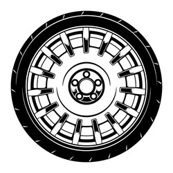 Car wheel cartoon flat Royalty Free Vector Image