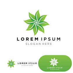 Leaf crown logo landscaping nature Royalty Free Vector Image