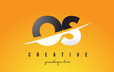 Os o s letter modern logo design with yellow Vector Image
