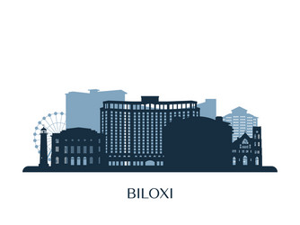 Biloxi mississippi skyline silhouette Royalty Free Vector