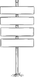 Empty blank sign board drawing Royalty Free Vector Image
