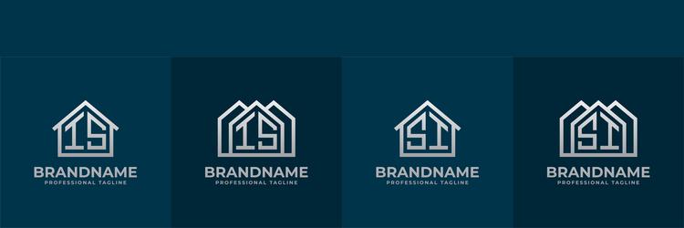 Letter iv and vi home logo set suitable for any Vector Image
