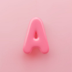 3d pink uppercase letter p with a glossy surface Vector Image