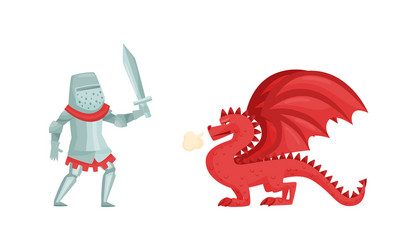 Brave medieval knight in armored suit holding Vector Image