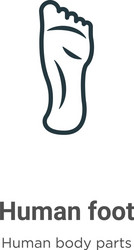 Foot print outline icon thin line black Royalty Free Vector