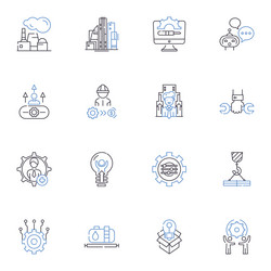 Gateway line icons collection doorway ingress Vector Image