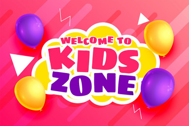 Kids fun zone cartoon style template Royalty Free Vector