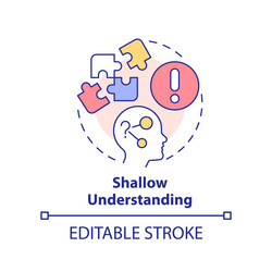 Shallow understanding red gradient concept icon Vector Image
