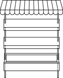 Supermarket shelves empty with three levels Vector Image