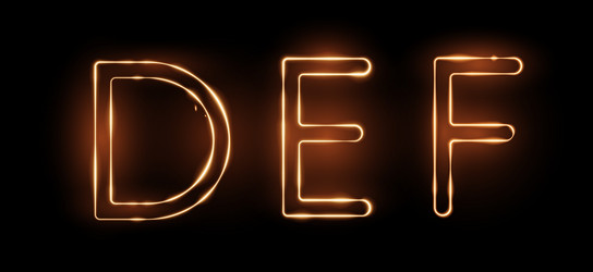 Three letters pqr drawn with a fiery line Vector Image