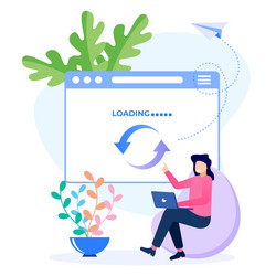 Graphic cartoon character of loading Royalty Free Vector