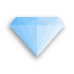 Simple blue diamond icon Royalty Free Vector Image
