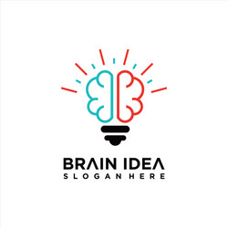 Brain logo silhouette design template think idea Vector Image