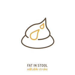 Fat in human stool linear icon pictogram symbol Vector Image