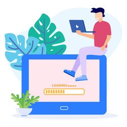 Graphic cartoon character of loading Royalty Free Vector