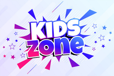 Kids fun zone cartoon style template Royalty Free Vector