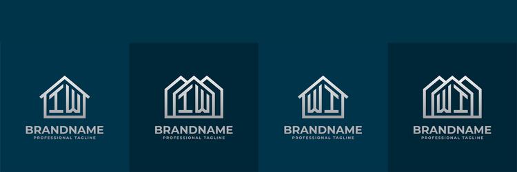 Letter iw line monogram logo suitable for Vector Image
