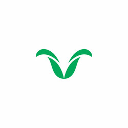V leaf logo design growth icon leaf symbol Vector Image