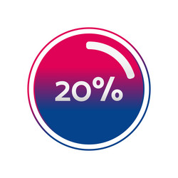 20 percent pie chart isolated on transparent Vector Image