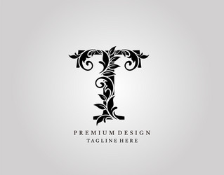 Vintage letter t logo classic design Royalty Free Vector