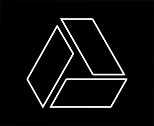 Google drive symbol logo black design Royalty Free Vector