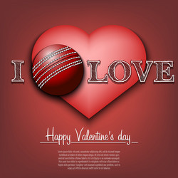 I love cricket happy valentines day Royalty Free Vector