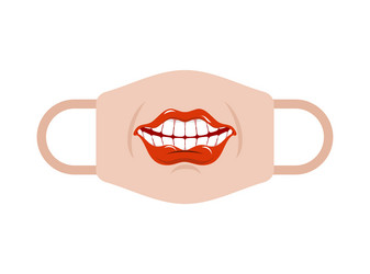 Protective mask template with mouth and lips Vector Image