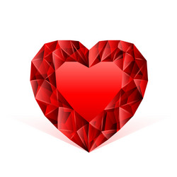Faceted ruby heart Royalty Free Vector Image - VectorStock