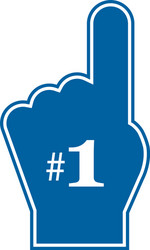 Basketball fan number 1 red foam finger Royalty Free Vector