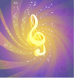 Golden treble clef music signature Royalty Free Vector Image