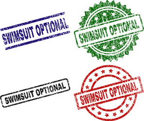 Grunge textured swimsuit optional stamp seal Vector Image