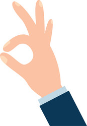 Three fingers up ok hand gesture icon image Vector Image