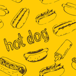 Hot dog seamless pattern Royalty Free Vector Image