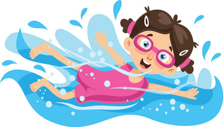 Kid swimming Royalty Free Vector Image - VectorStock